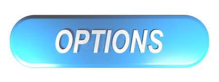 Blue Rounded Rectangle Push Button OPTIONS - 3D Rendering Illustration ...