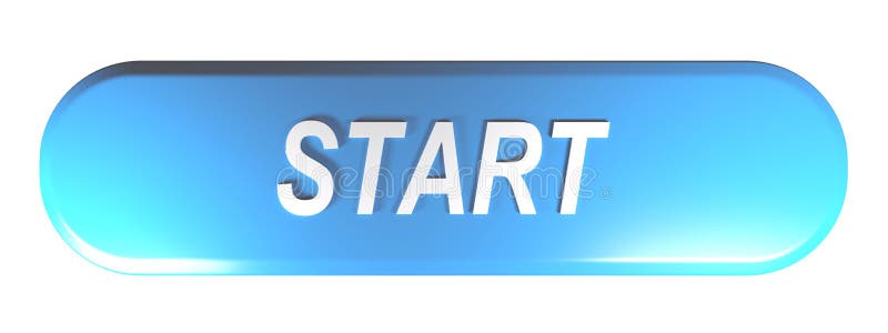 Blue Rounded Rectangle Push Button START - 3D Rendering Stock ...