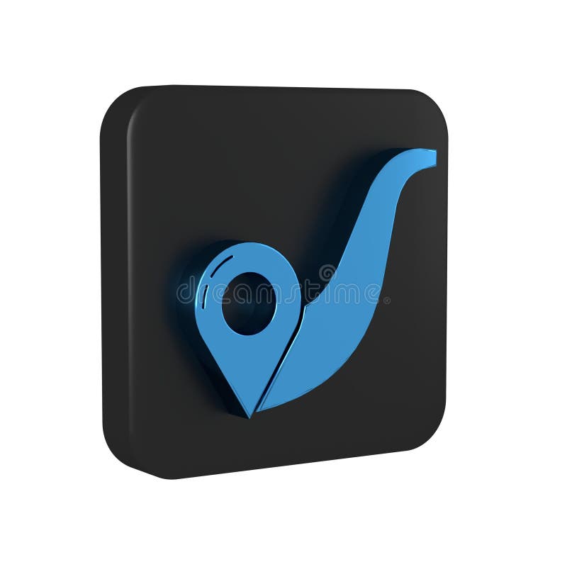 Blue Route Location Icon Isolated on Transparent Background. Map ...