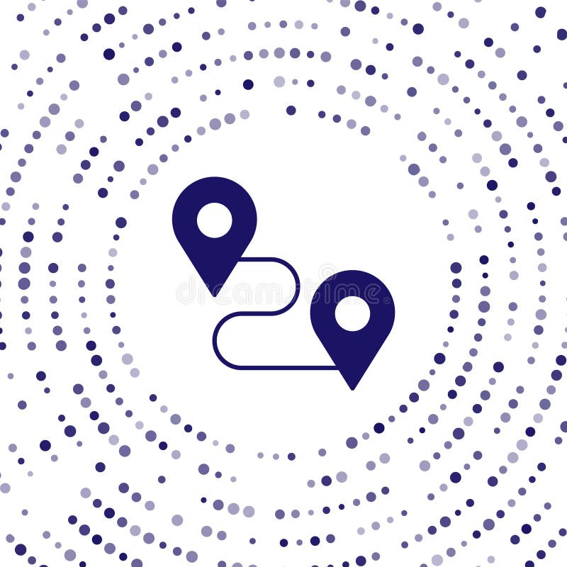 Blue Route Location Icon Isolated on Transparent Background. Train Line ...