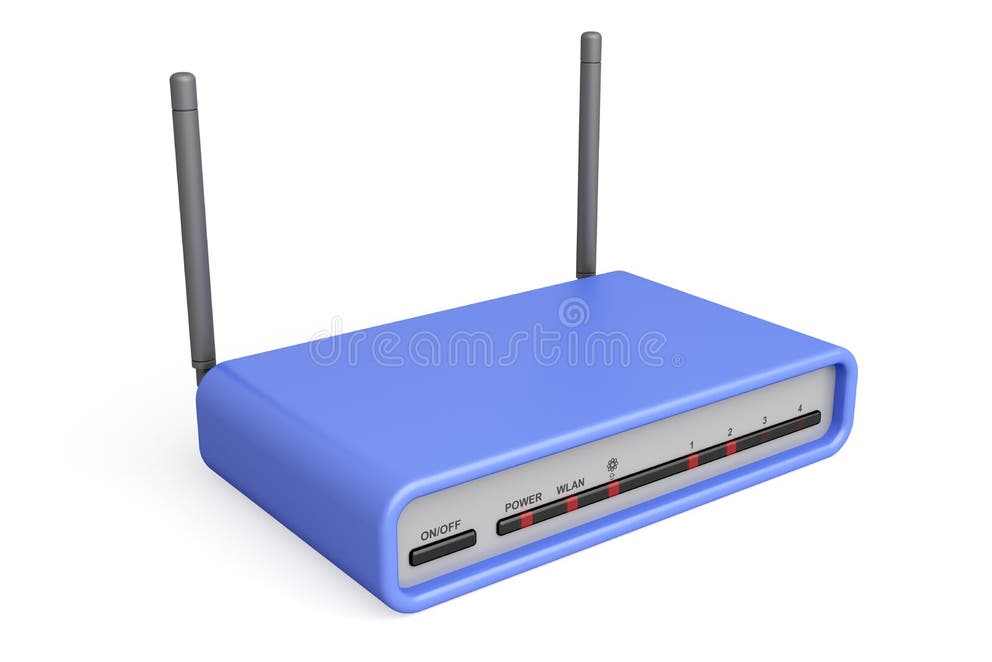 Blue router stock illustration. Illustration of bandwidth - 26253538