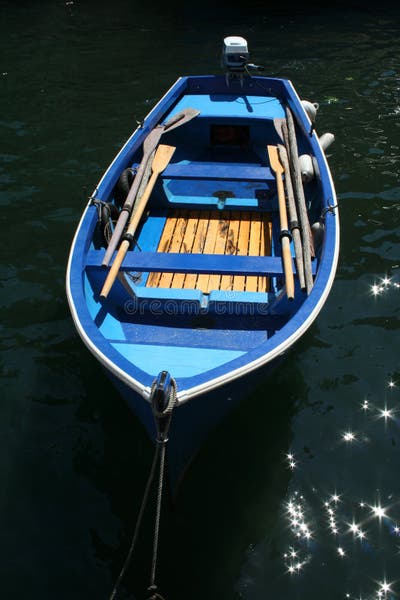 Blue row boat stock photo. Image of oars, dock, transportation - 941604