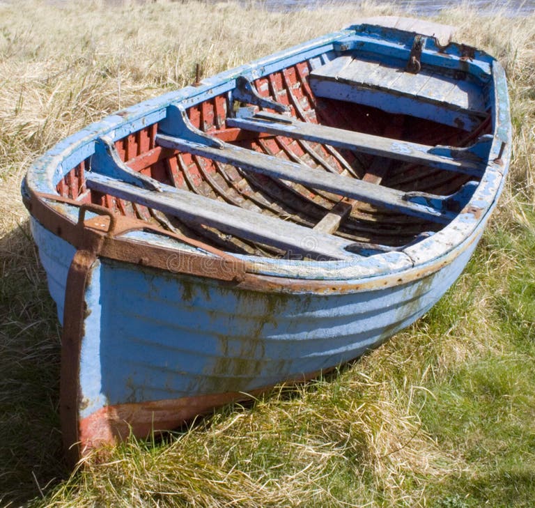 Blue Rowing Boat stock photo. Image of clinker, coastal - 799318