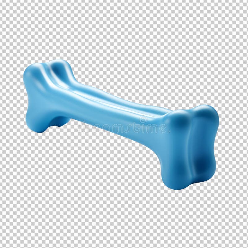 Blue Rubber Dog Bone Isolated on Transparent Background Stock Image ...