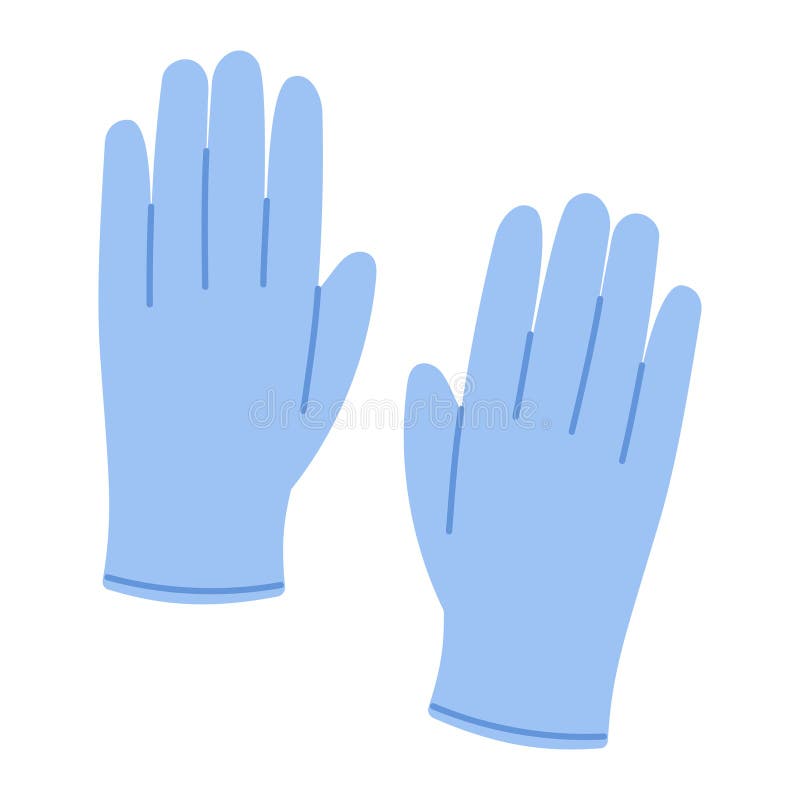 Blue Rubber Medical Gloves. Flat Vector Illustration Stock Vector ...