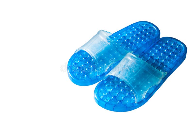 Blue rubber slippers stock photo. Image of walk, footwear - 83523496
