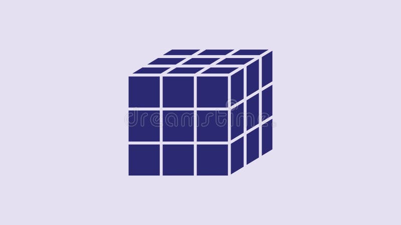 Blue Rubik Cube Icon Isolated on Purple Background. Mechanical Puzzle ... Blue Rubik Cube Icon Isolated on Purple Background. Mechanical Puzzle ...