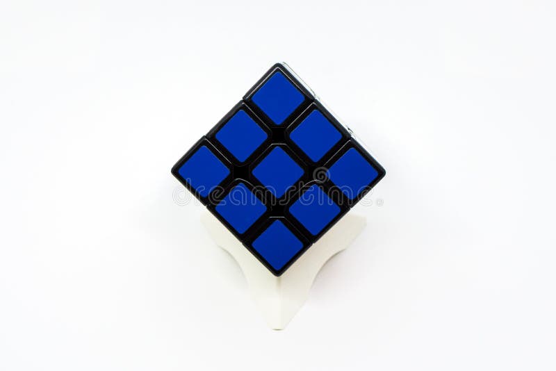 Blue Rubik cube editorial image. Image of square, cube - 91810325