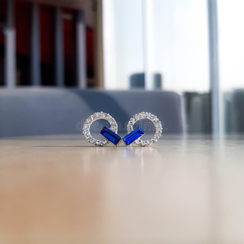 Blue Ruby Diamonds Earings stock image. Image of jewellery - 202934333