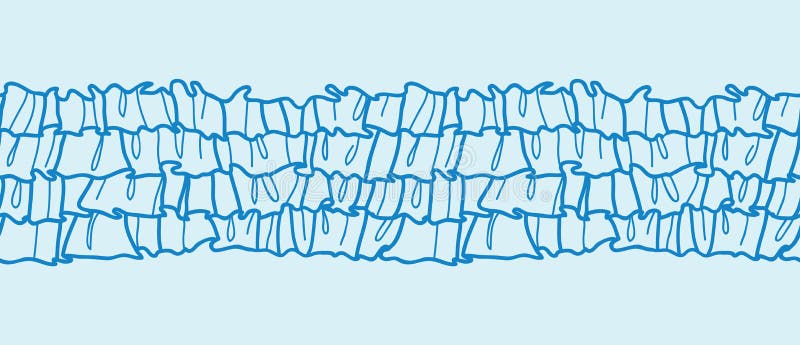 Blue Ruffle Fabric Texture Horizontal Border Stock Illustration ...
