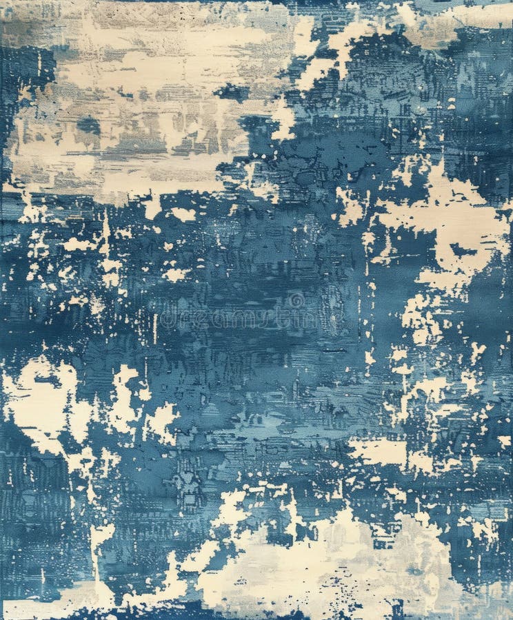 Blue Rug with White and Blue Paint Stock Illustration - Illustration of ...