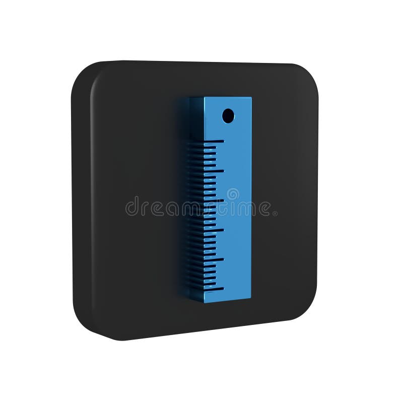 Blue Ruler Icon Isolated on Transparent Background. Straightedge Symbol ...