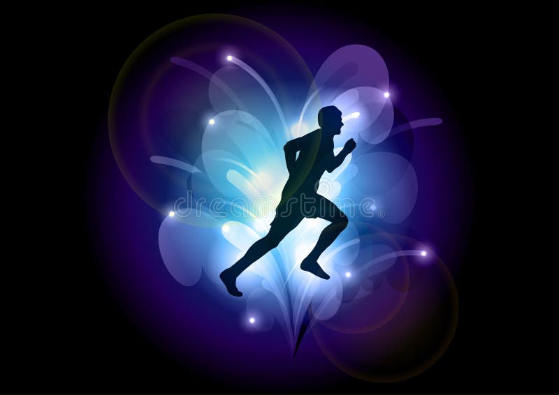 Blue runner stock vector. Illustration of action, adult - 25107831