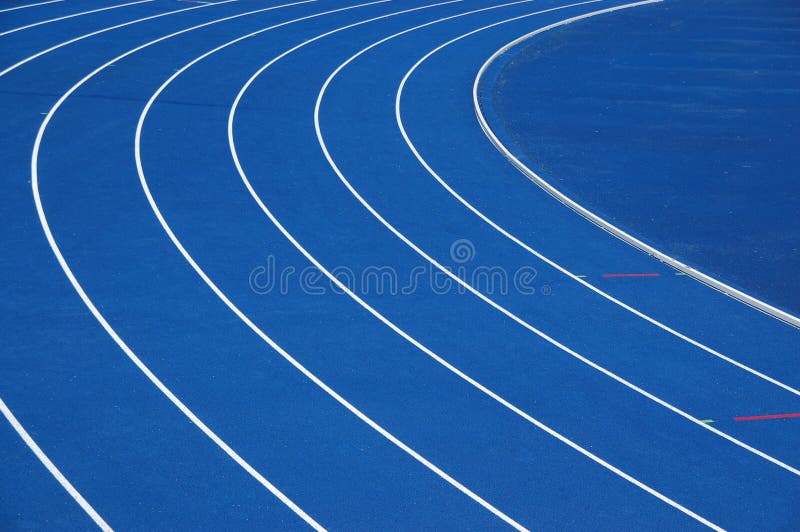 Blue running track stock image. Image of rubberized, competition - 3047005