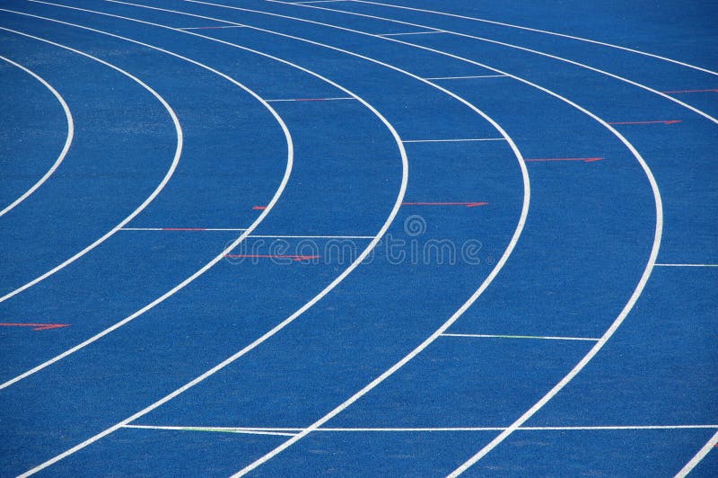 Blue running track stock image. Image of bend, race, curve - 3481071