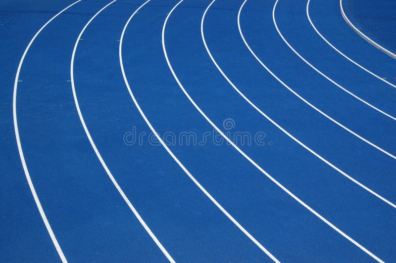 Blue running track stock photo. Image of dividing, point - 3047010