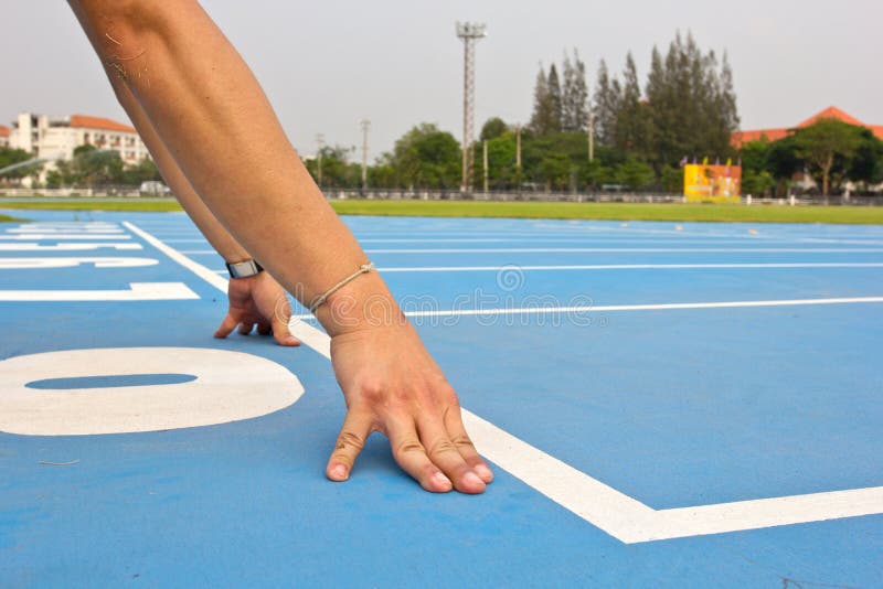 Blue running track stock image. Image of exercise, game - 30401253