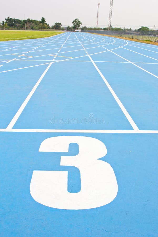 Blue running track stock image. Image of exercise, game - 30401253