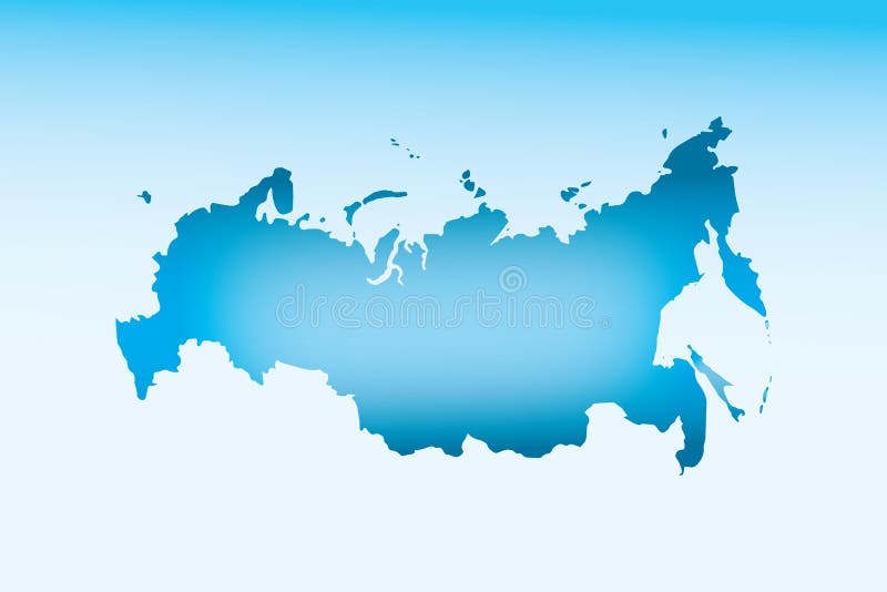Blue Map of Russia stock vector. Illustration of borders - 139996984
