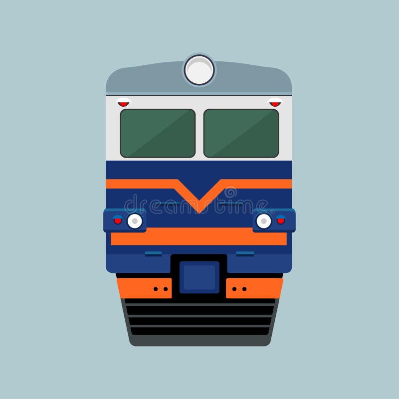 Blue Russian Electric Train Locomotive Flat Icon Stock Vector ...