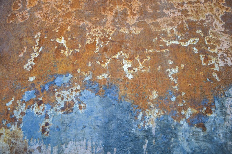 Blue and Rusty Iron Sheet Surface. Metal Rust Texture Stock Photo ...