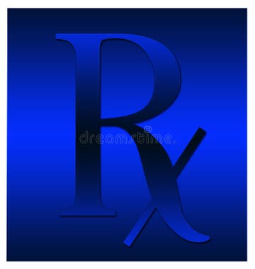 Blue Rx symbol stock illustration. Illustration of symbol - 4314591