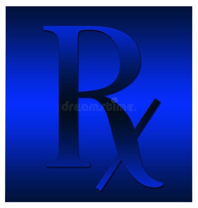 Blue Rx symbol stock illustration. Illustration of symbol - 4314591