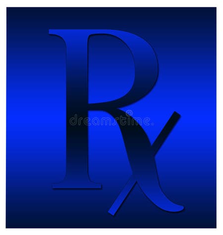 Blue Rx symbol stock illustration. Illustration of symbol - 4314591
