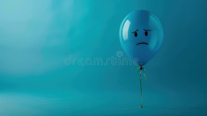 The Blue Sad Balloon.AI Generated Image Stock Image - Image of ...