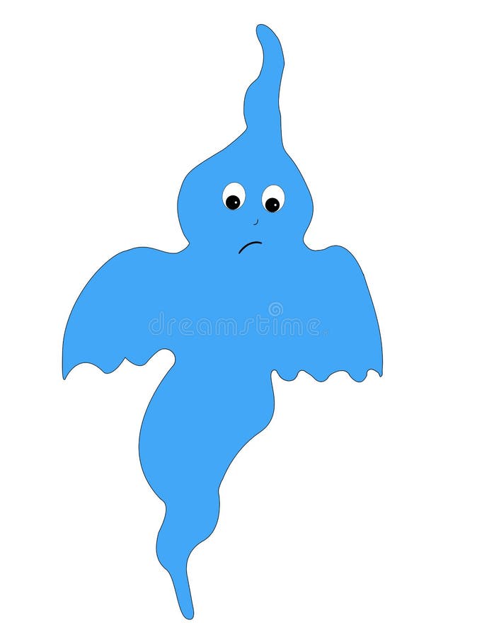 Blue Ghost Cartoon Character Set, Funny Halloween Scary Ghostly Monster ...