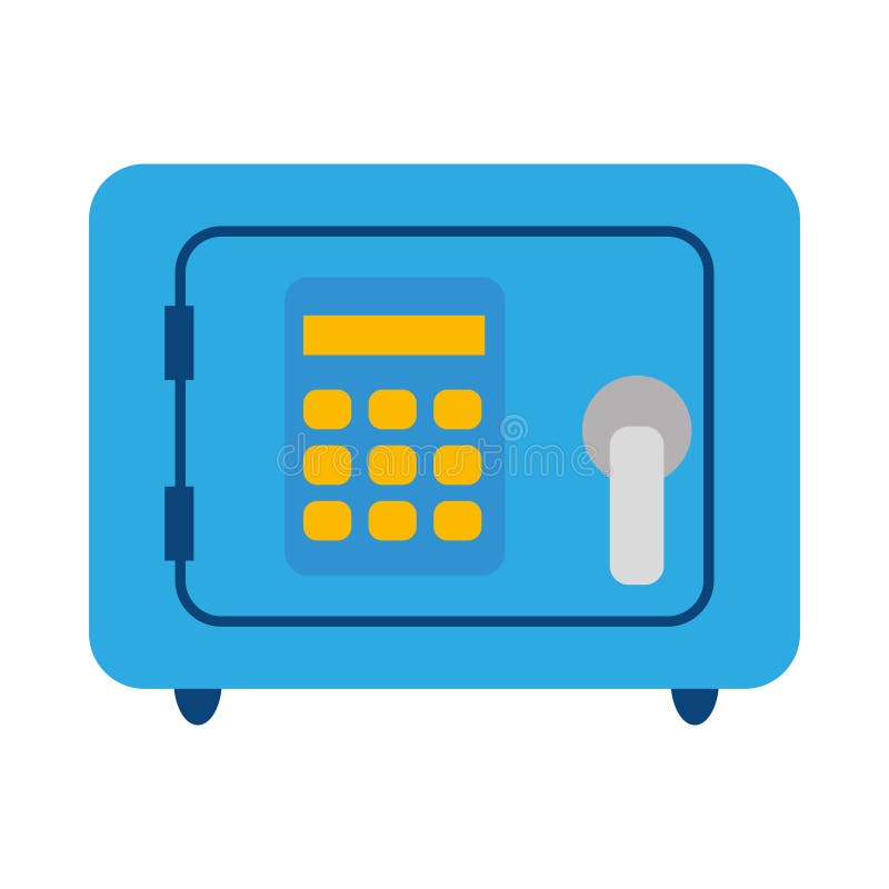 Blue safe box stock illustration. Illustration of bank - 299781304