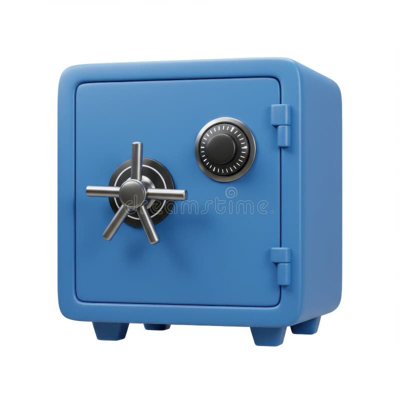 Blue Safe Isolated on White Background. Concept for Security, Savings ...