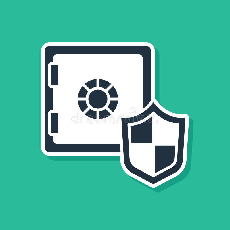 Blue Safe Icon Isolated on Green Background. the Door Safe a Bank Vault ...