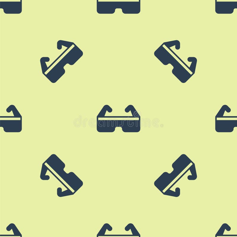 Blue Safety Goggle Glasses Icon Isolated Seamless Pattern on Yellow ...