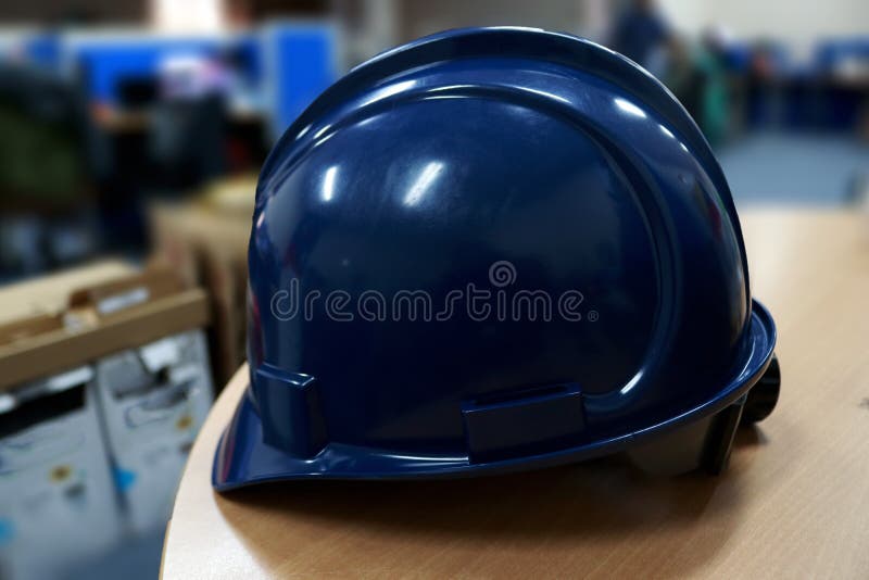 Blue Safety Helmet Complete with Suspension and Chin Strap Stock Photo ...