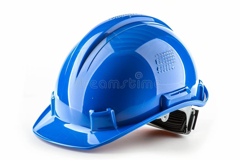 Blue Safety Helmet for Construction Work Isolated on White Background ...