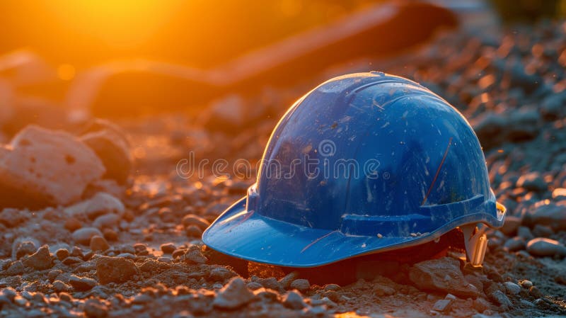 A Blue Safety Helmet or Hardhat for the Construction Worker Stock Image ...