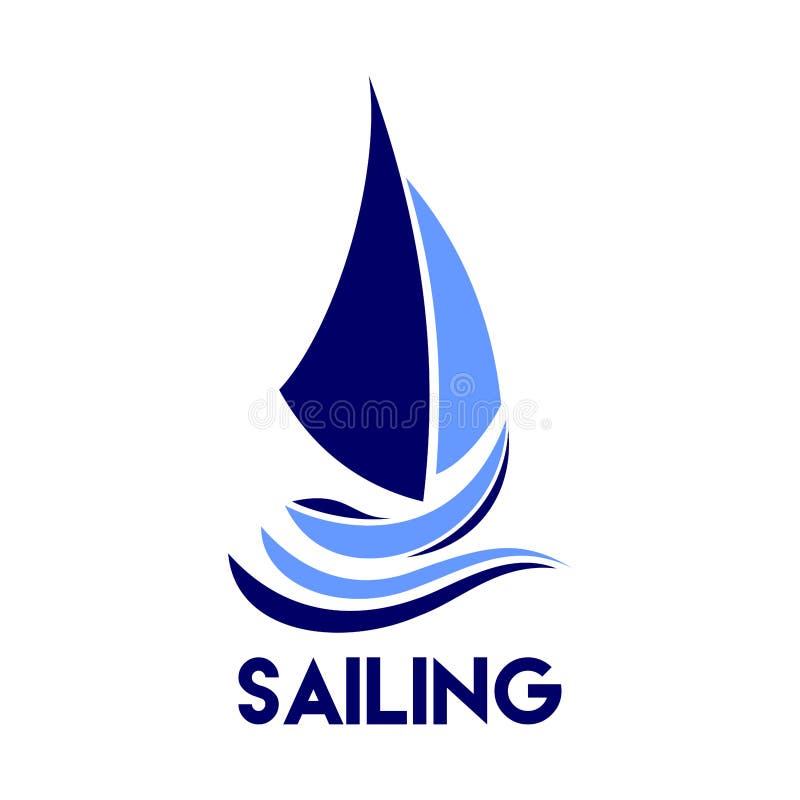 Blue Sailing Logo Vector White Bacground Stock Vector - Illustration of ...
