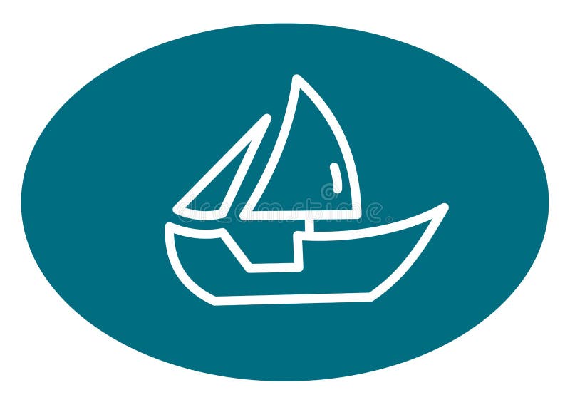 Blue sailing ship, icon stock vector. Illustration of isolated - 261066384