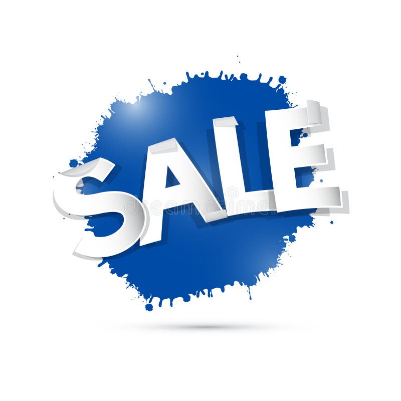 Blue Sale Label Illustration Stock Vector - Illustration of banner ...