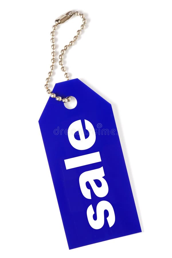 Blue sale tag isolated stock image. Image of bargain - 34498667