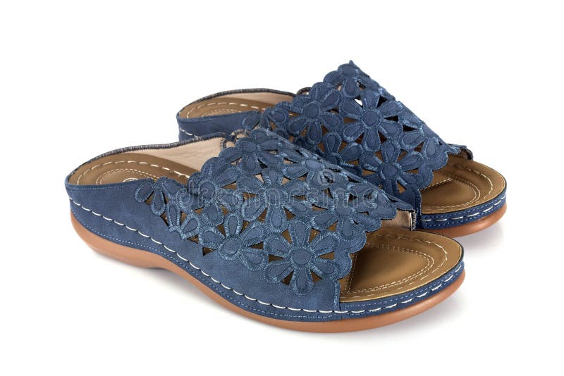 Blue sandals in studio stock image. Image of studio - 334424019