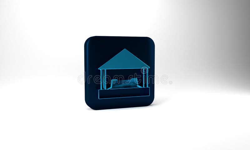 Blue Sandbox for Kids with Sand and Umbrella Icon Isolated on Grey ...