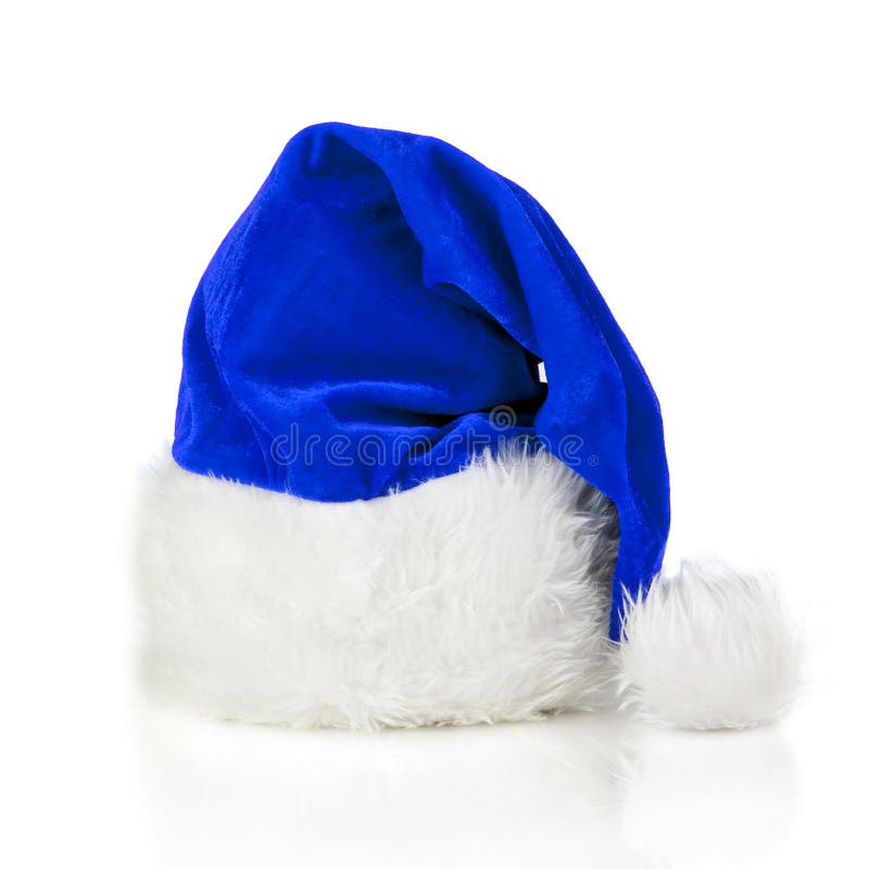 Blue Santa Claus hat stock photo. Image of horizontal - 27842820