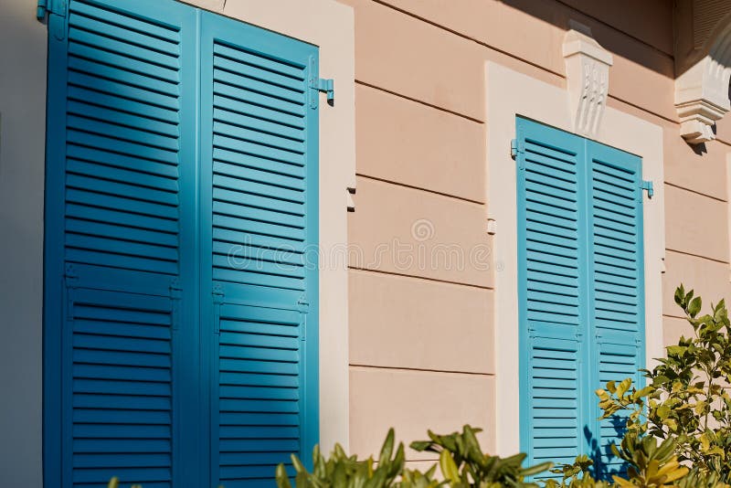 Blue sash on the Windows. stock image. Image of ornamental - 180844393