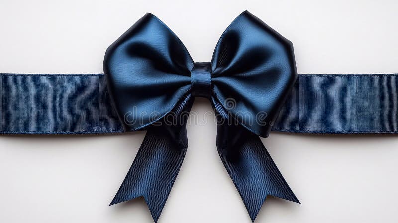 Blue Satin Bow. Festive Bow for Gifts. Generative AI Stock Illustration ...