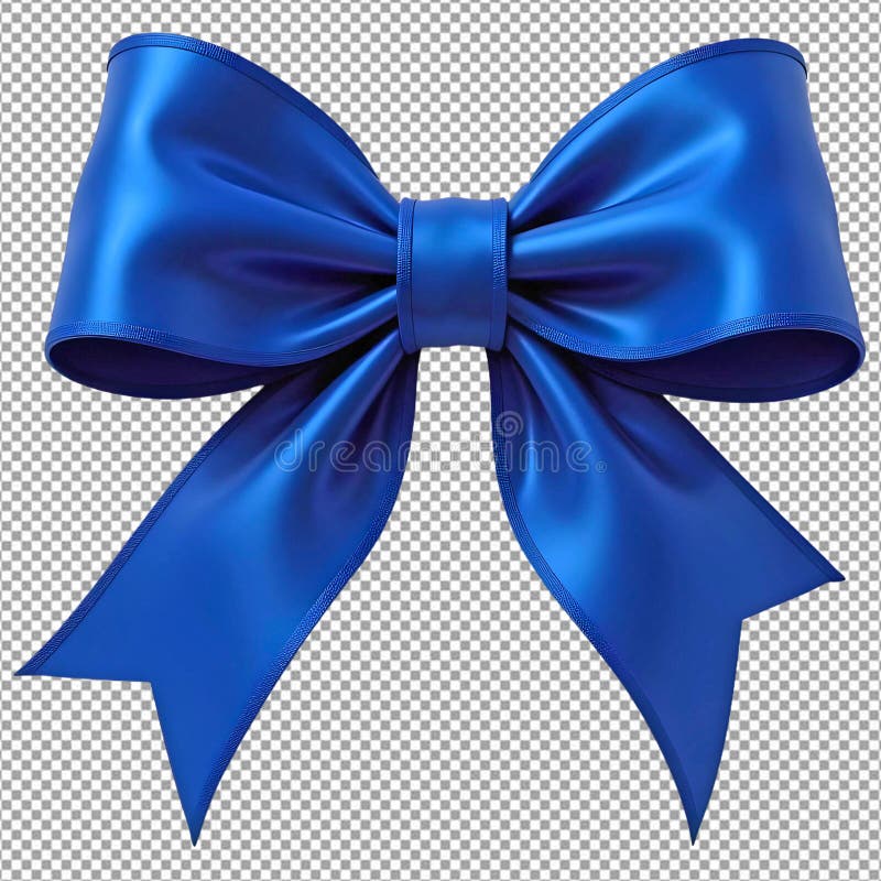 A Blue Satin Bow Isolated on a Transparent Background Stock Image ...