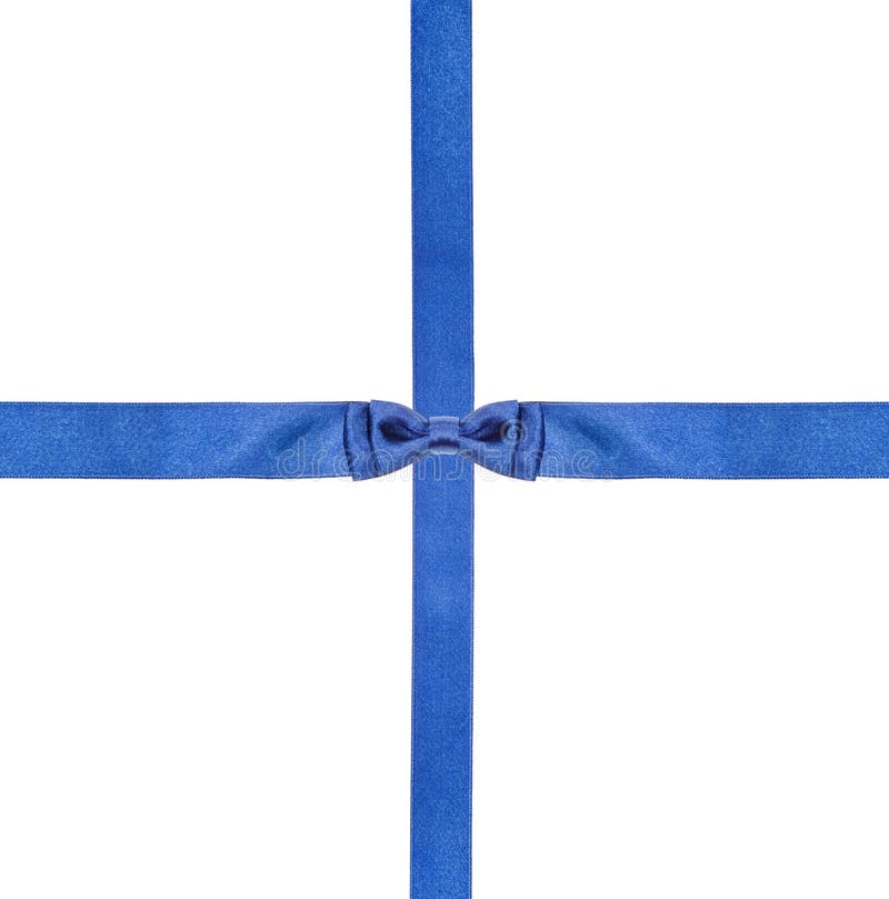 Blue Satin Bows and Ribbons Isolated - Set 5 Stock Photo - Image of ...