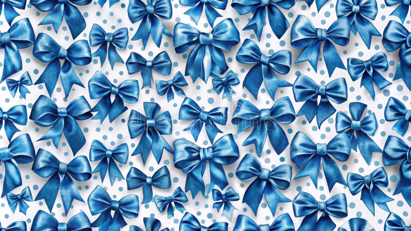 Blue Satin Bows Top-Down Composition, Polka Dot Background, Festive ...