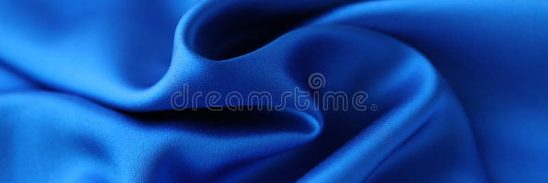 Blue Satin Fabric Closeup. Natural Fabric or Polyester Satin Concept ...